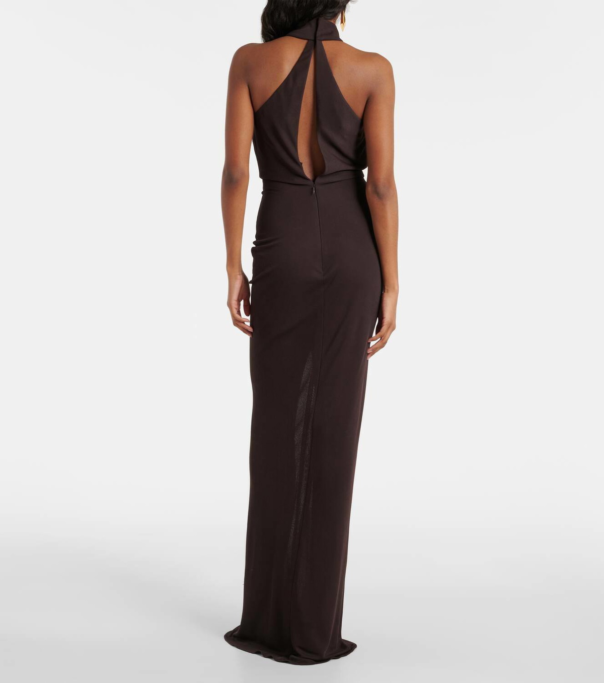 Tom Ford Cutout halterneck sablé jersey gown TOM FORD