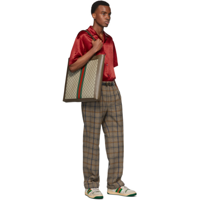 Gucci Brown Plaid Cuffed Trousers Gucci