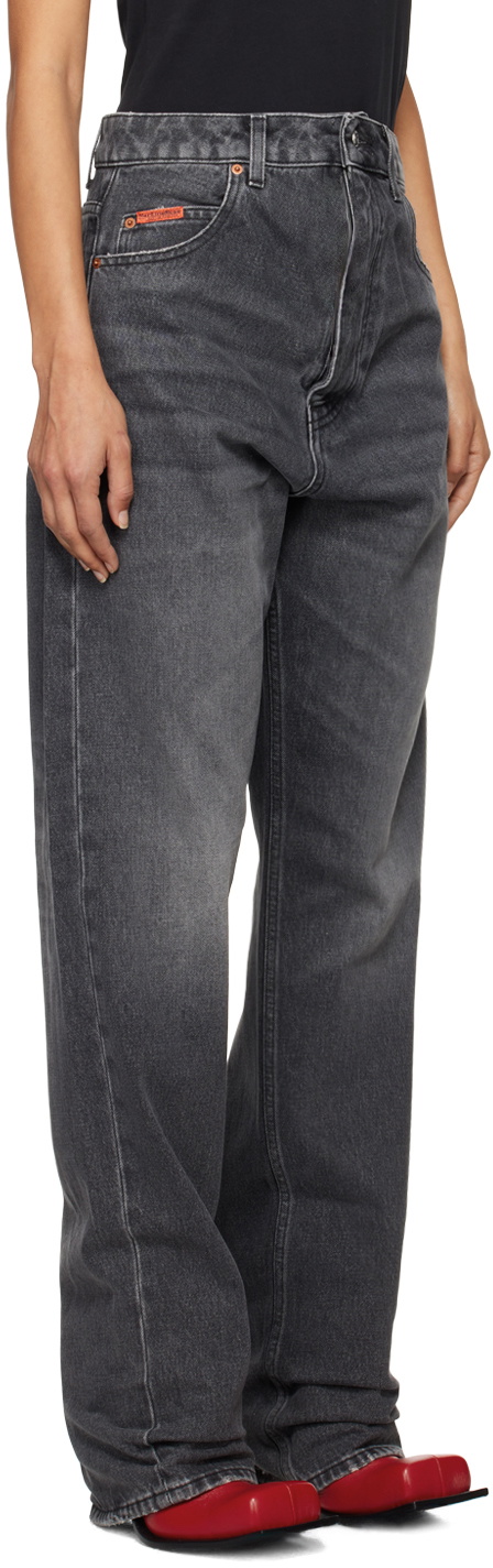 Martine Rose Black Open Fly Jeans Martine Rose