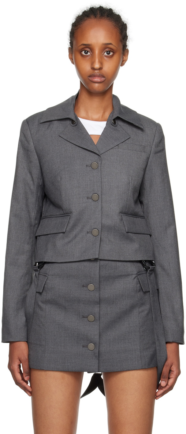 REMAIN Birger Christensen Gray Mini Blazer REMAIN Birger Christensen