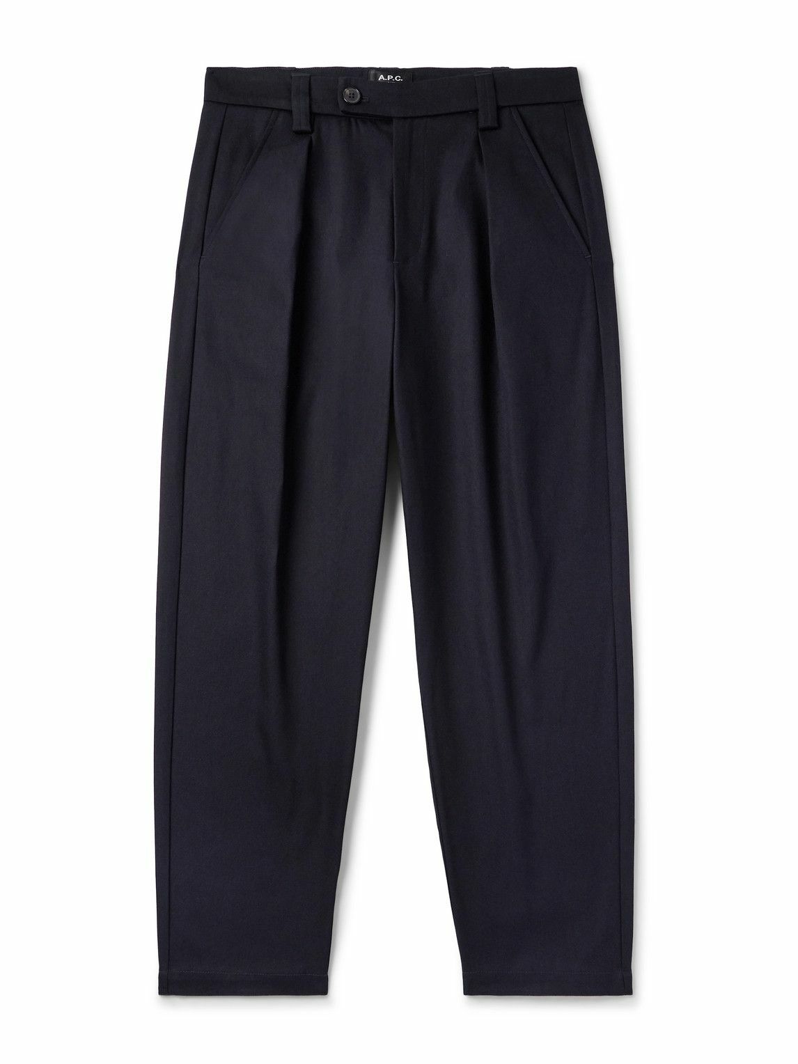 A.P.C. - Renato Tapered Pleated Cotton and Wool-Blend Twill Trousers ...