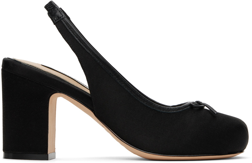 Sandy Liang SSENSE Exclusive Black Slingback 75 Heels Sandy Liang