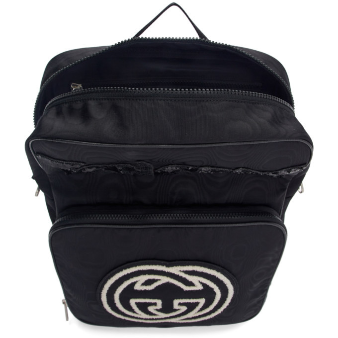 Gucci Black Medium Tenebre Logo Patch Backpack Gucci