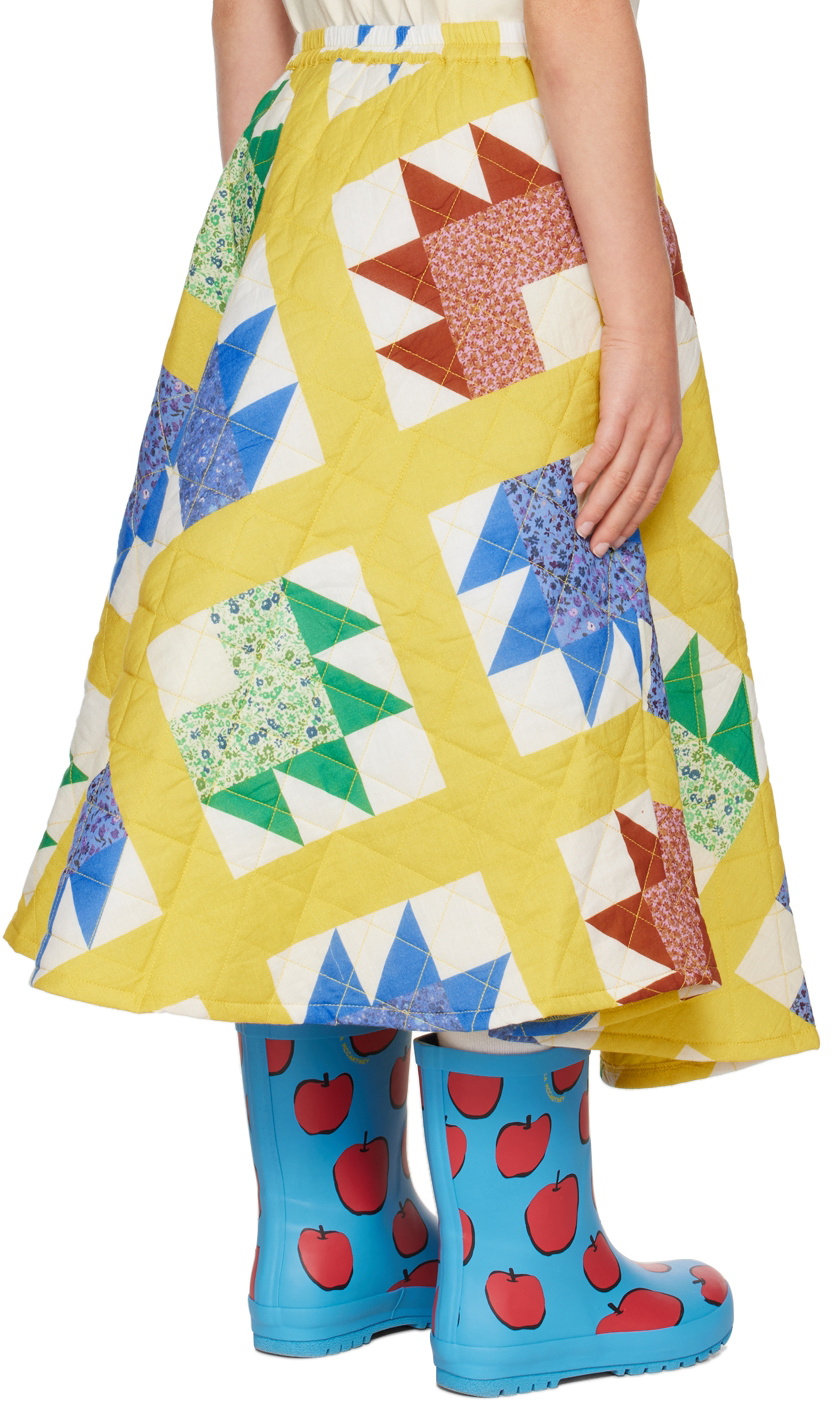 Maison Mangostan Kids Yellow Patchwork Skirt Maison Mangostan
