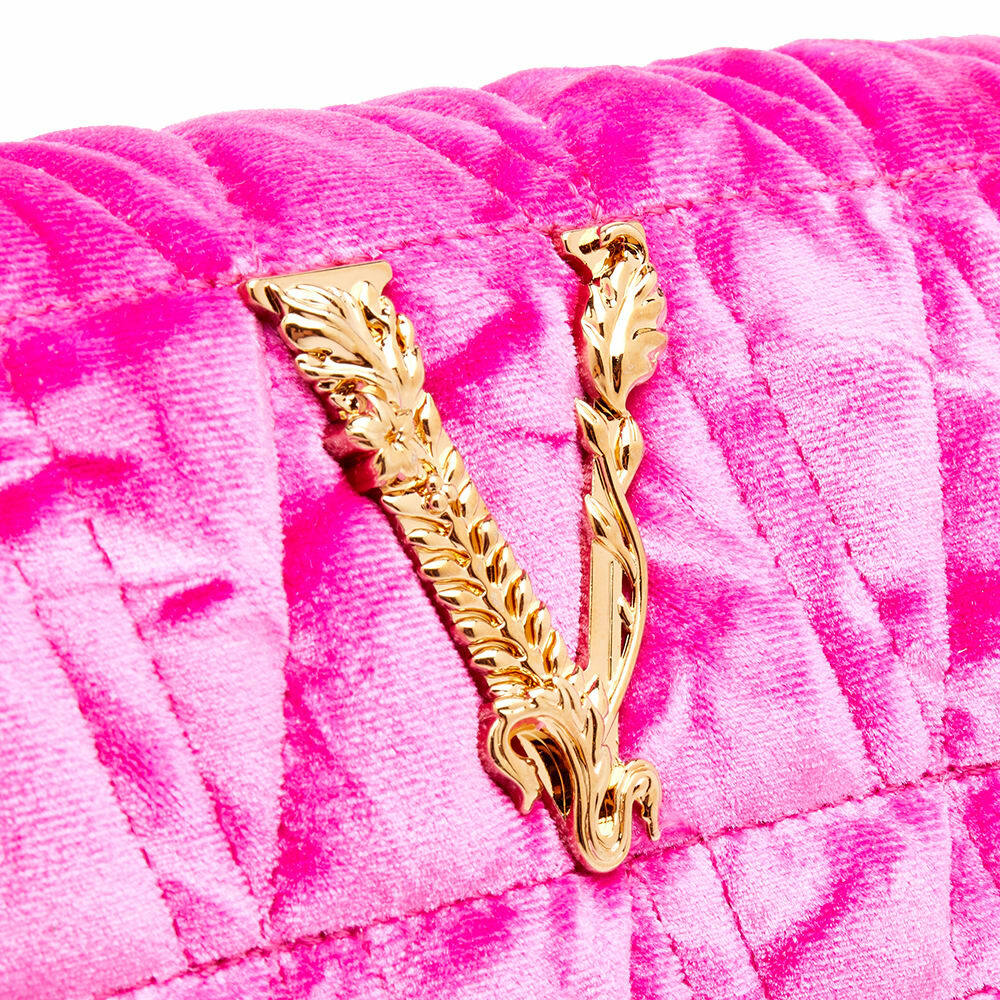 Versace Women's Velvet Mini Bag in Pink Versace