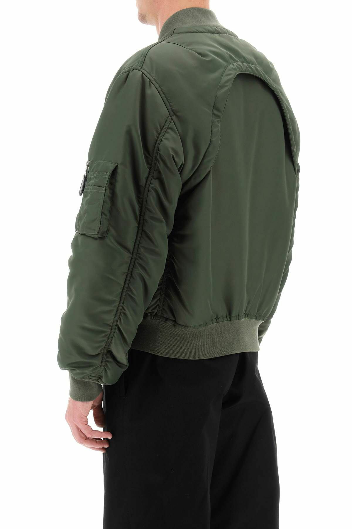 ALEXANDER MCQUEEN convertible bomber jacket in nylon satin Khaki ...