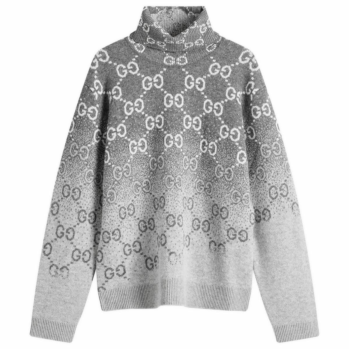 Gucci Men's GG Fade Turtle Neck Jumper in Medium Grey Gucci