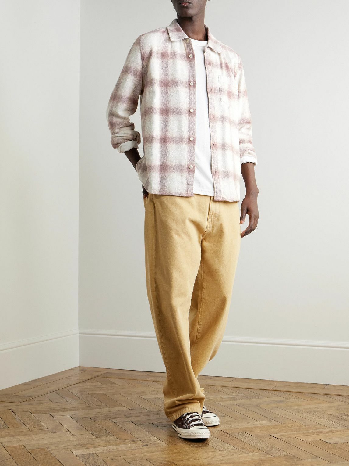 Corridor - Snow Day Checked Organic Cotton-Flannel Shirt - Neutrals ...
