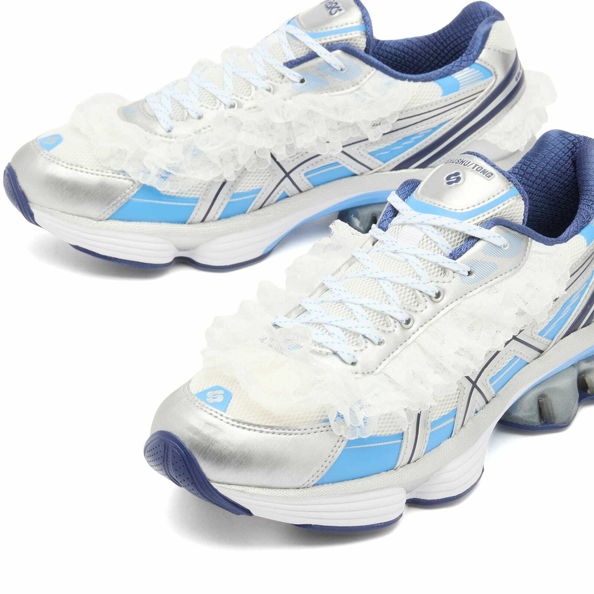 Asics Women's x Shushu Tong Gel-Kinetic Fluent in White/Dive Blue ASICS