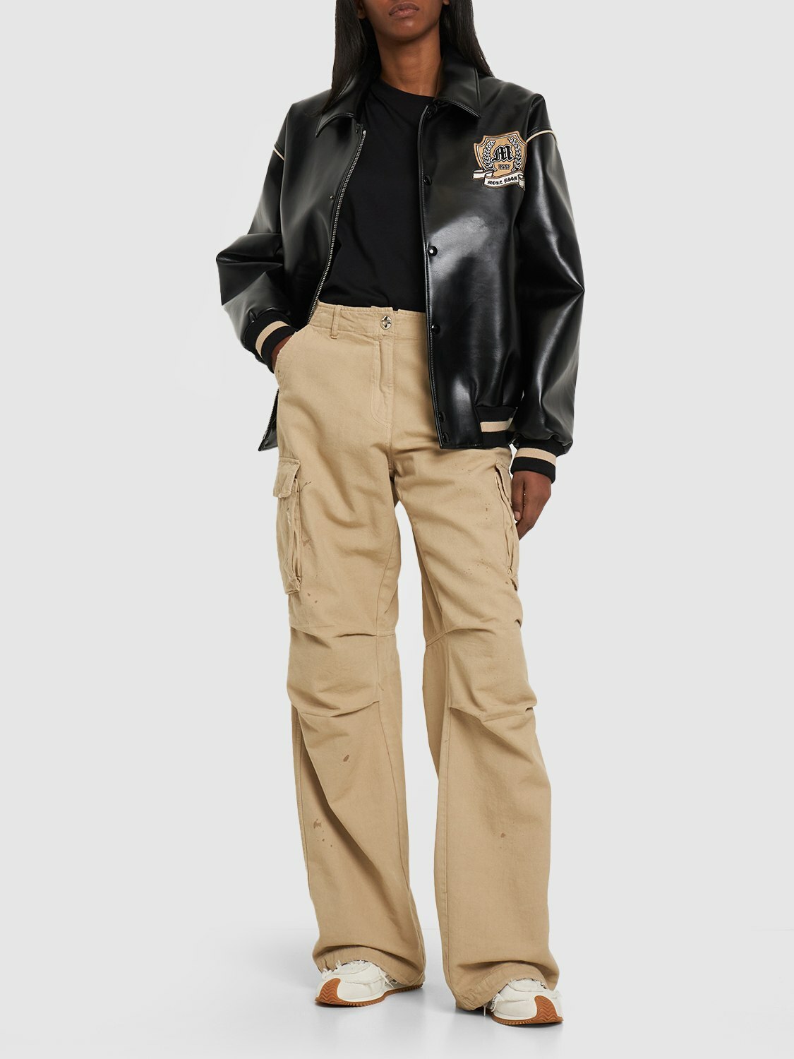 MSGM - Faux Leather Bomber Jacket MSGM