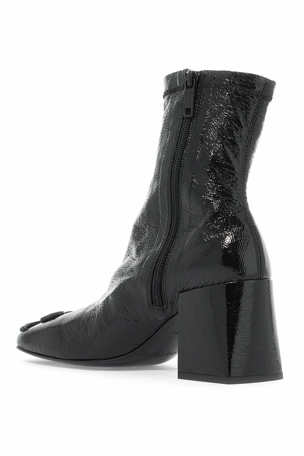 COURREGES stretch vinyl ankle boots Black Courreges