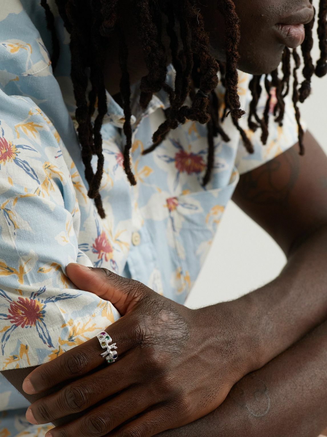 Bleue Burnham - Everything is Connected Sterling Silver Sapphire Ring - Silver Bleue Burnham