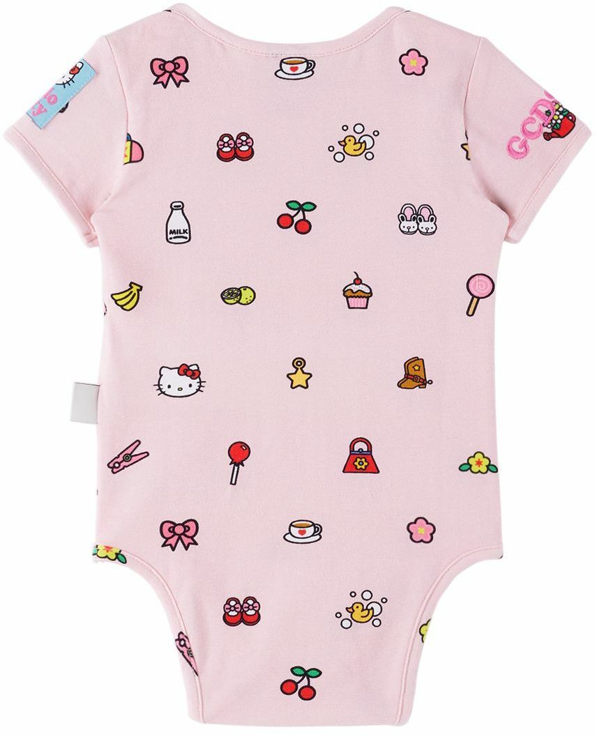 GCDS Kids Two-Pack Baby Pink Hello Kitty Edition Bodysuits