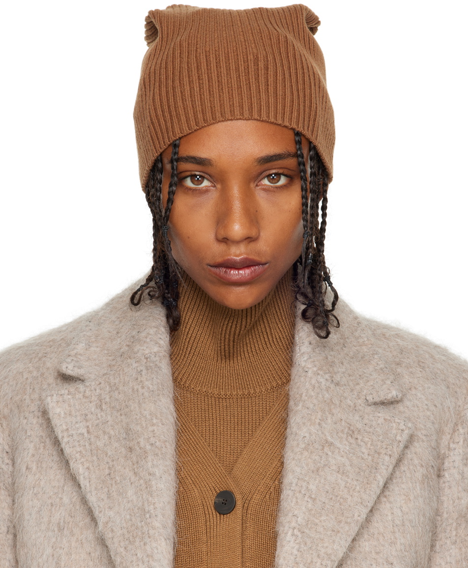 Studio Nicholson Tan Ribbed Beanie Studio Nicholson