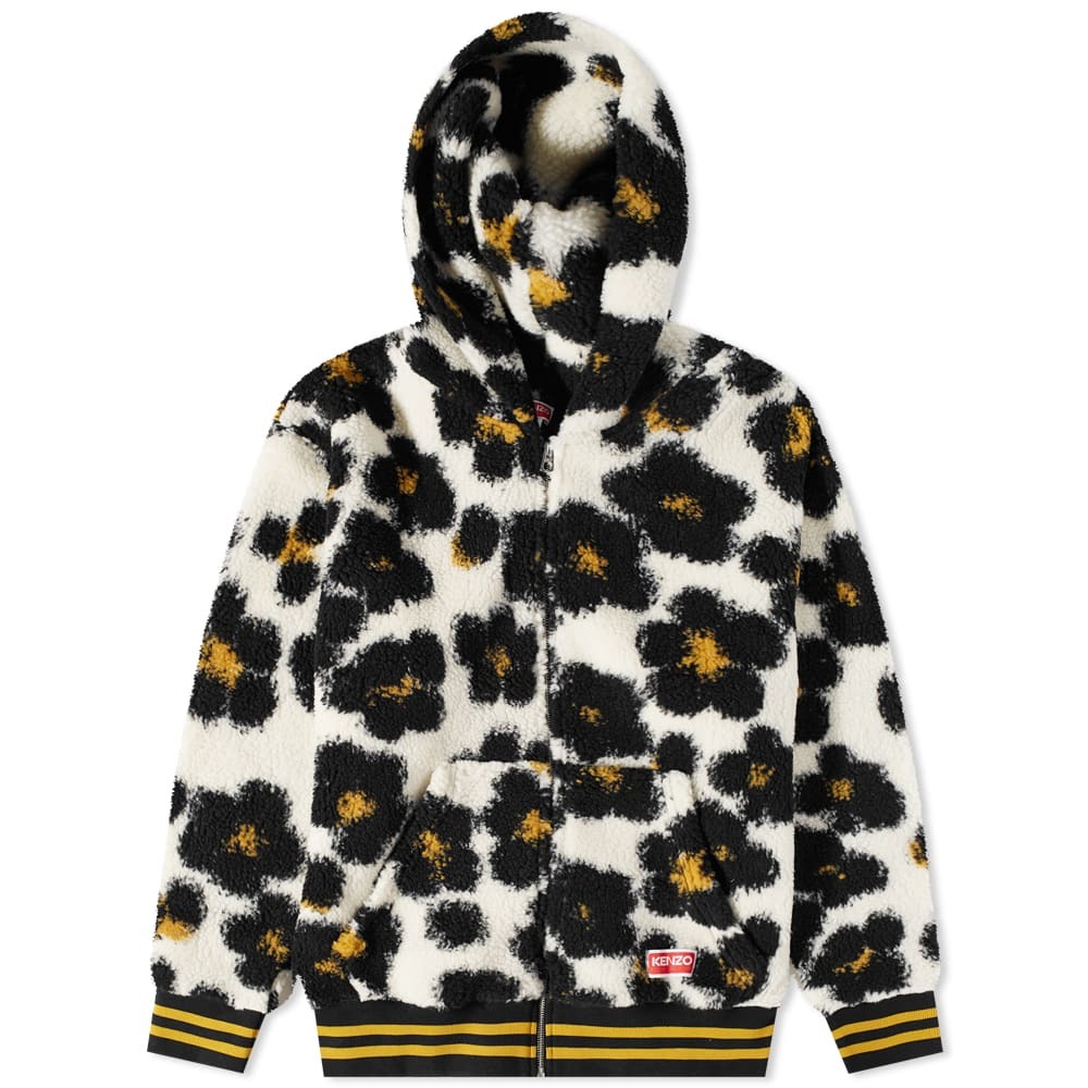 Kenzo Paris Men's Hana Leopard Classic Full-Zip in Off White Kenzo