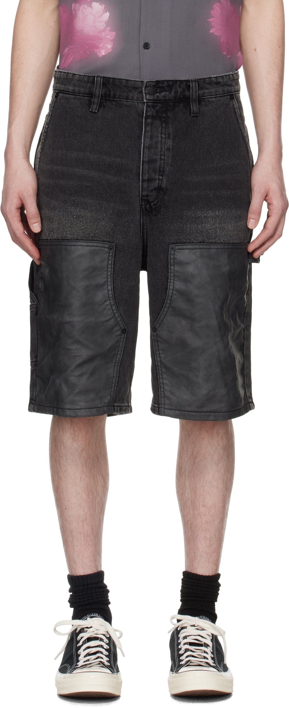 Ksubi Black Maxx Operator Denim Shorts Ksubi