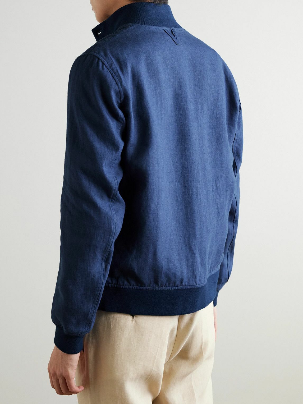 Valstar - Valstarino Linen Bomber Jacket - Blue Valstarino