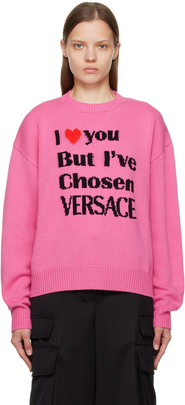 Versace Pink Crewneck Sweater Versace