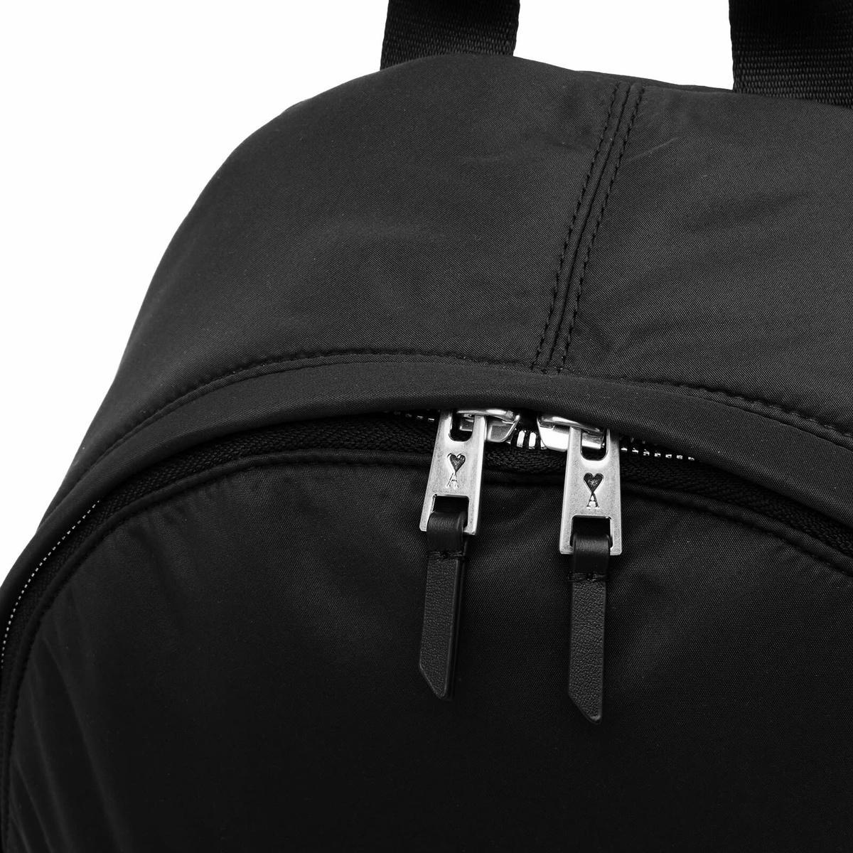 AMI Paris Men's Nylon Ami De Coeur Backpack in Wool Gabardine Black AMI