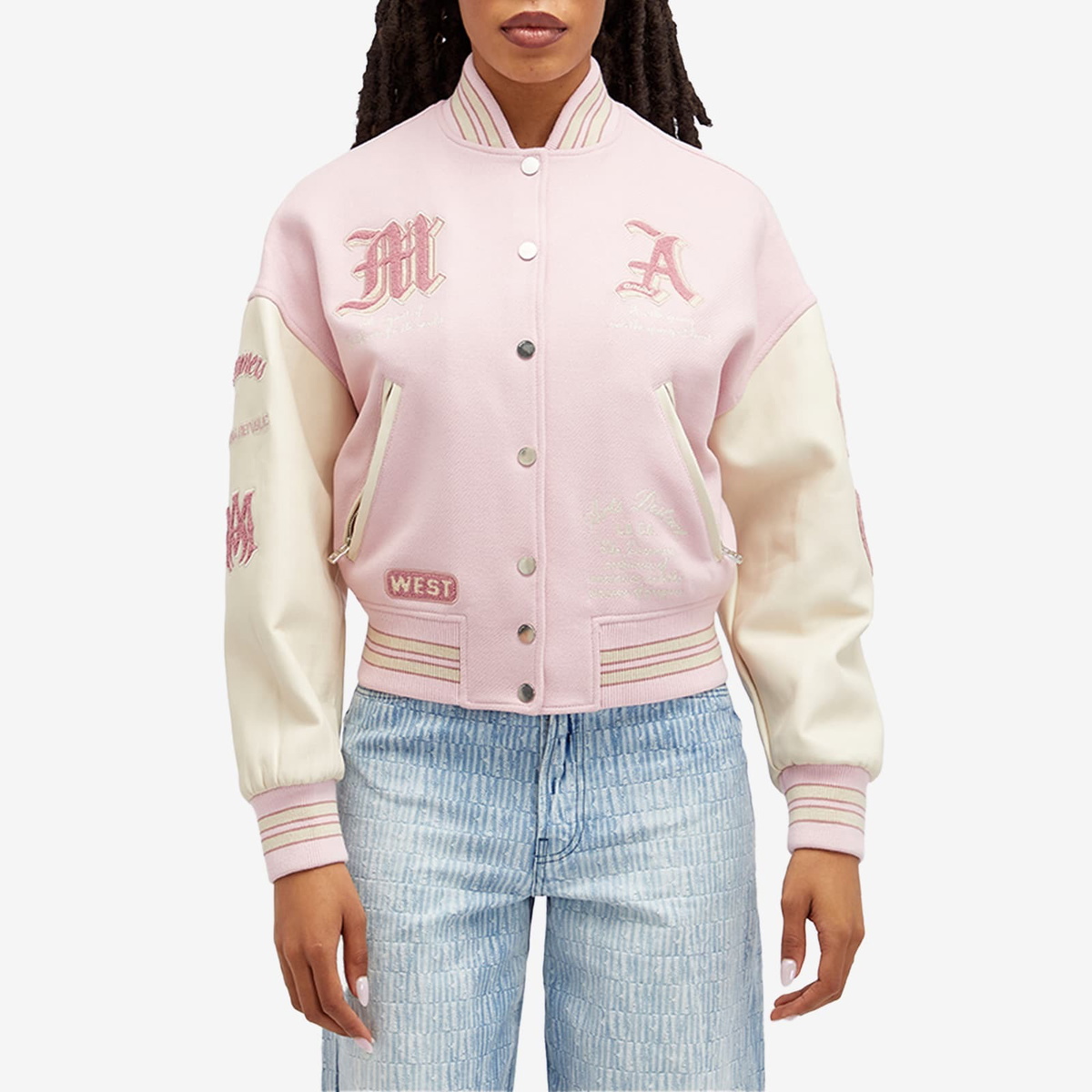 AMIRI Women's Dream Team Varsity Jacket in Pink Amiri