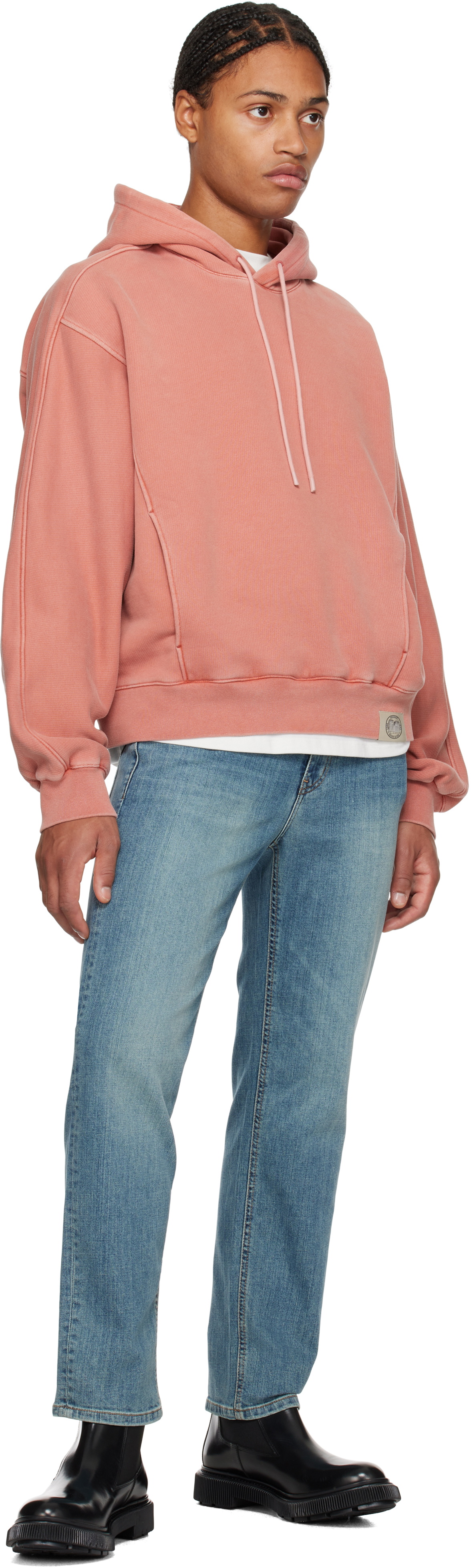 Solid Homme Pink Solid Dyeing Hoodie Solid Homme