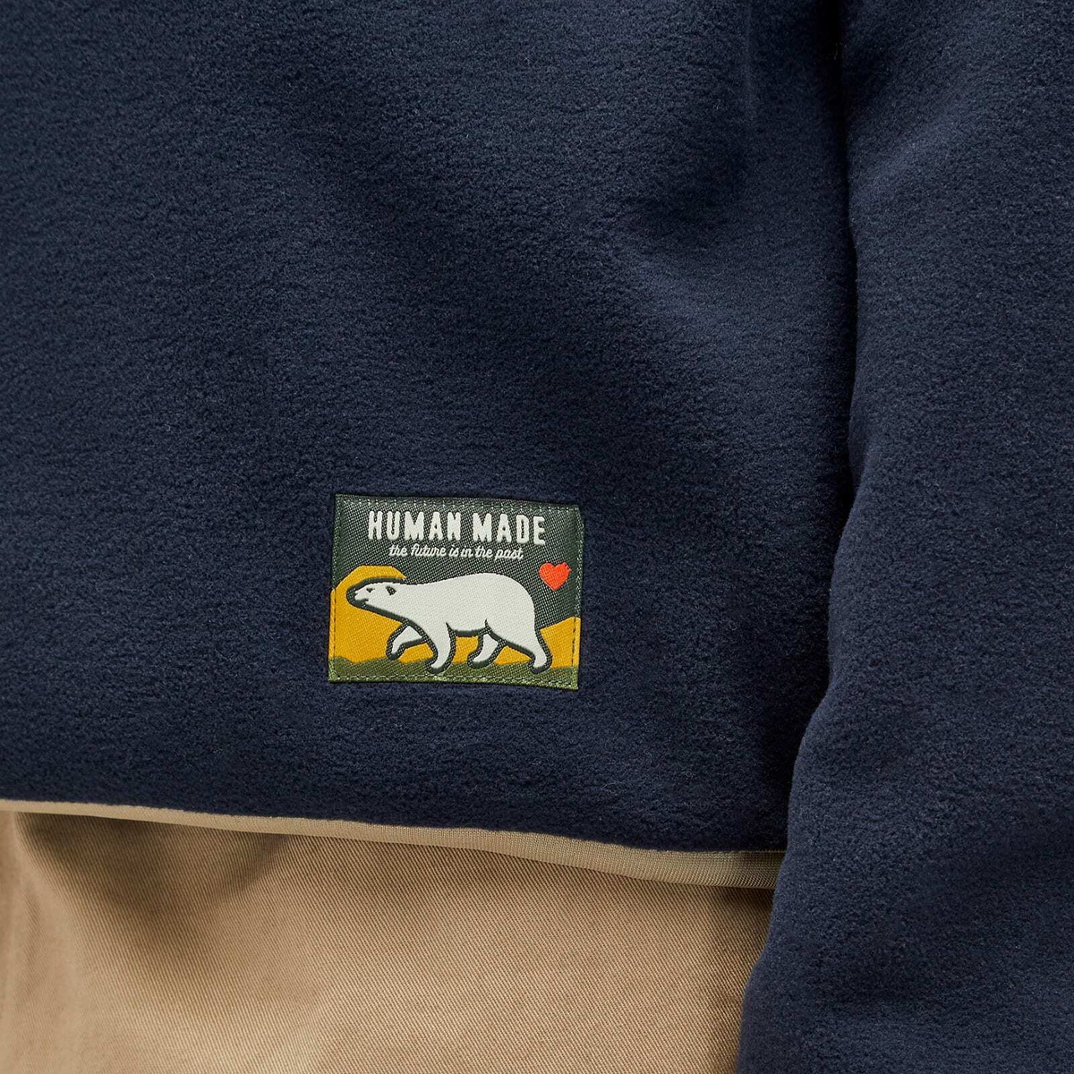 Human Made Men's Fleece Half-Zip Shirt in Navy Human Made