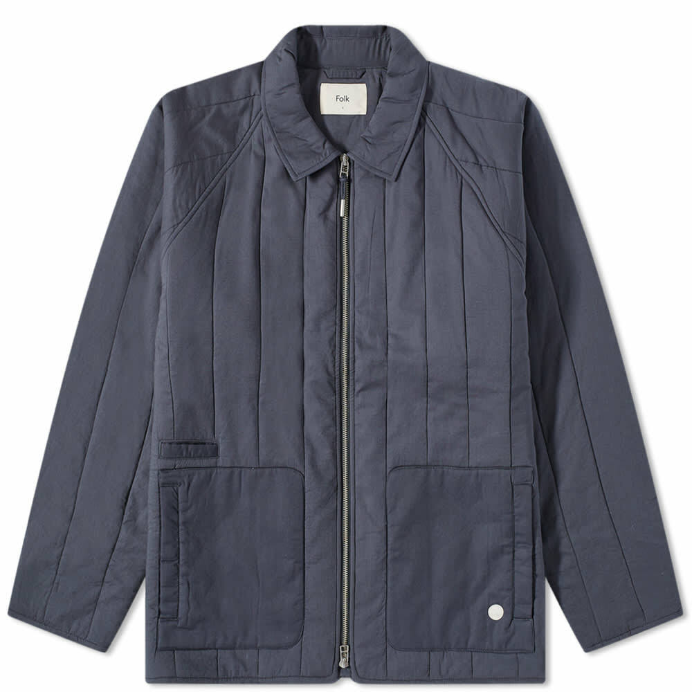 Folk Men's Padded Curve Jacket in Blue Slate Folk