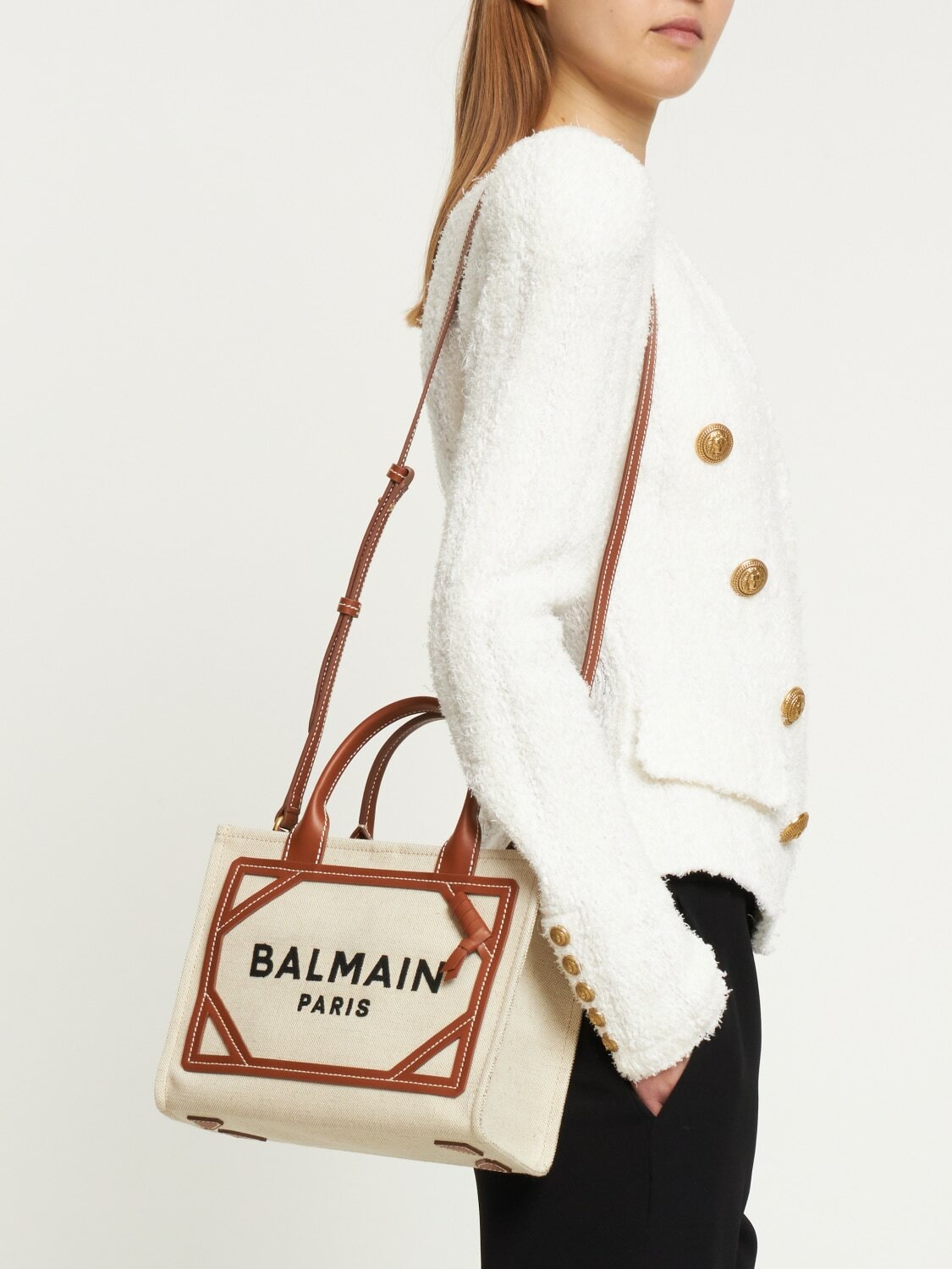 BALMAIN - Small B-army Canvas Bag Balmain