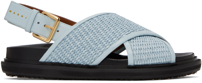 Marni Blue Fussbett Crossed Sandals Marni