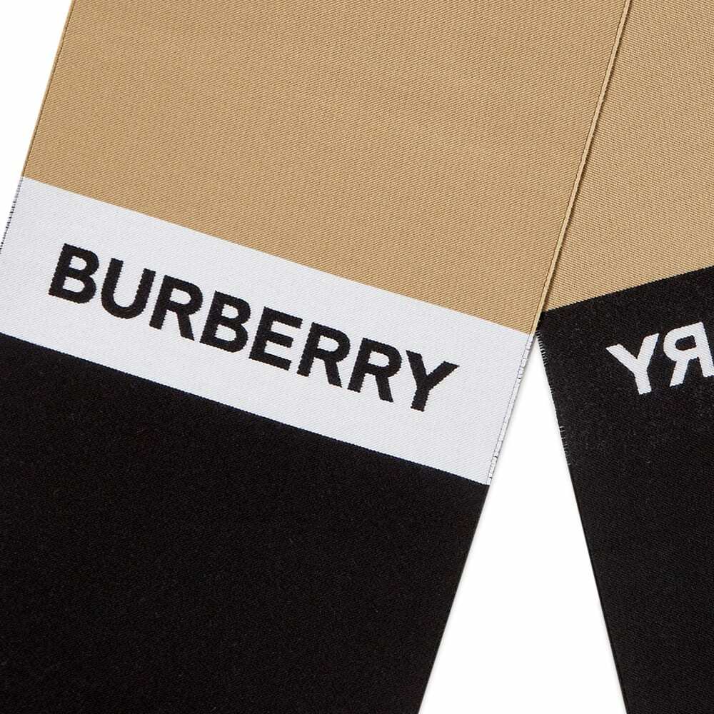 Burberry Women's Contrast Stripe Logo Scarf in Archive Beige Burberry