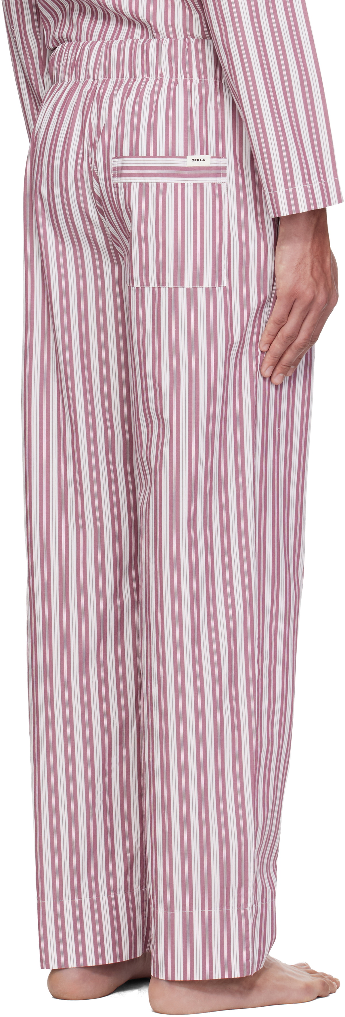Tekla Pink & White Poplin Pyjama Pants Tekla Fabrics