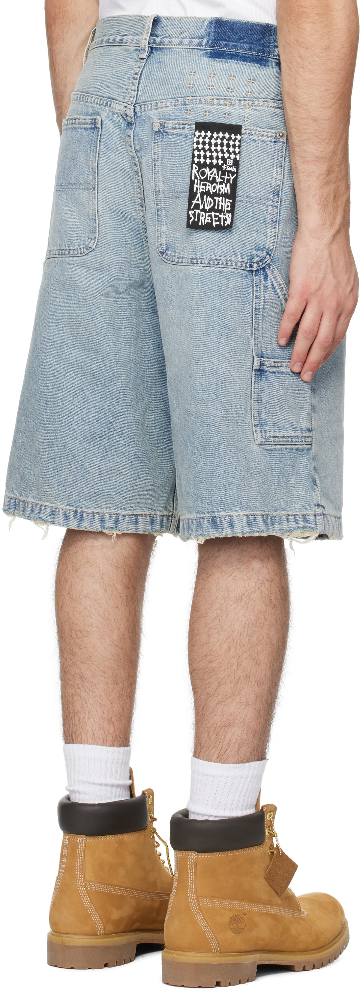 Ksubi Blue MAXX Operator Champagne Denim Shorts Ksubi