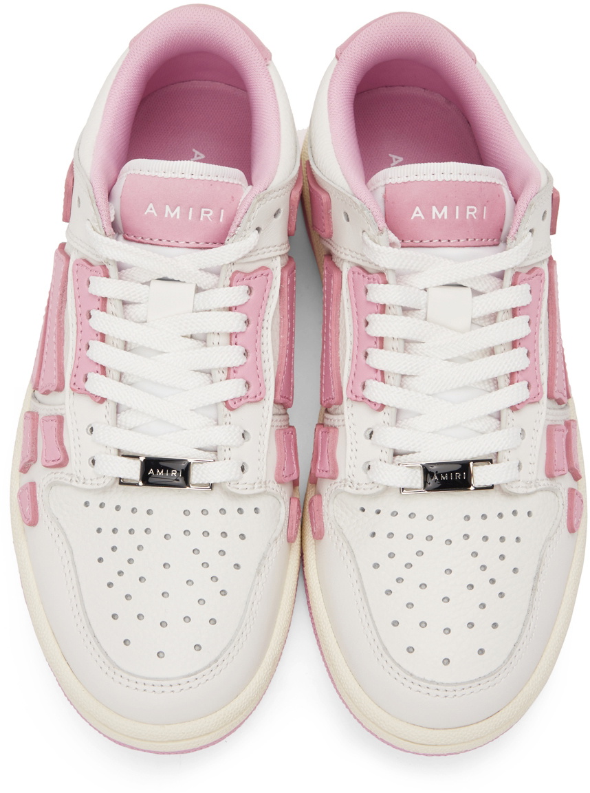 AMIRI White & Pink Skeleton Low Sneakers Amiri
