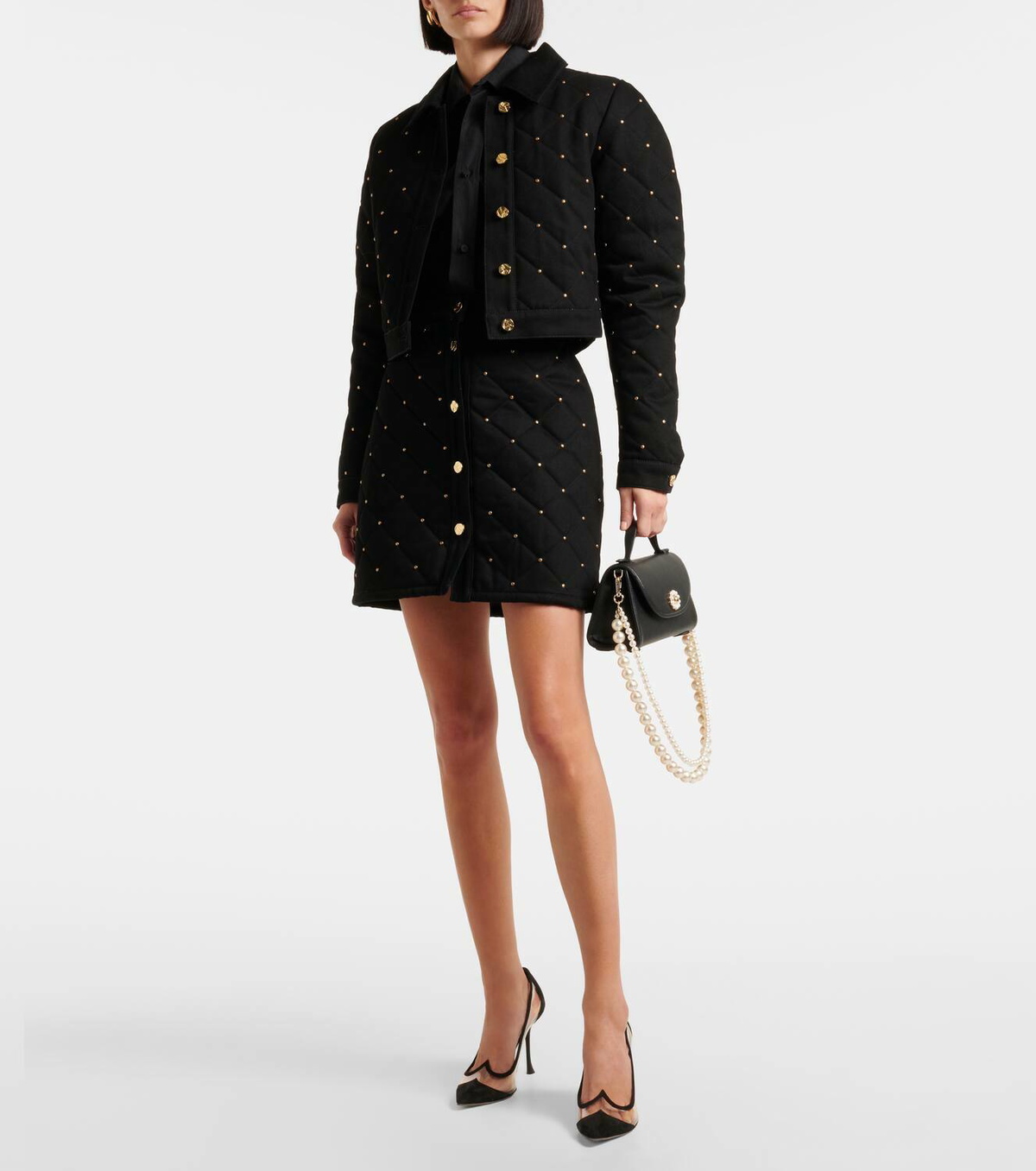 Nina Ricci Embellished cropped denim jacket Nina Ricci
