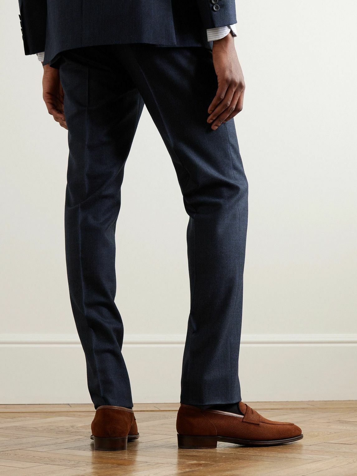Kingsman - Straight-Leg Checked Wool and Cashmere-Blend Suit Trousers ...