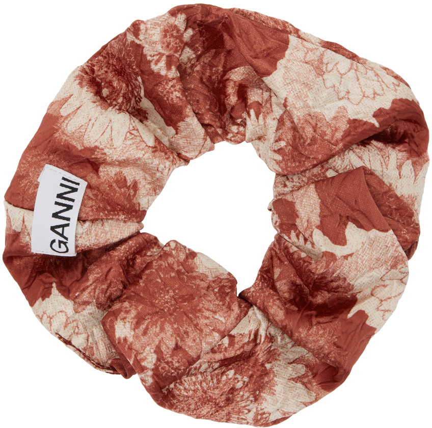 GANNI Red Floral Scrunchie GANNI