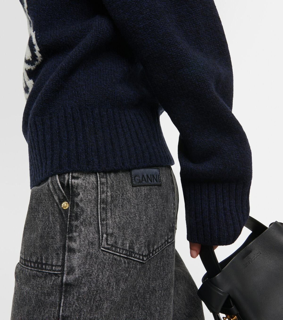 Ganni Logo wool-blend sweater GANNI