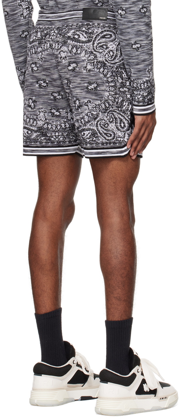 AMIRI Black & Gray Bandana Shorts Amiri