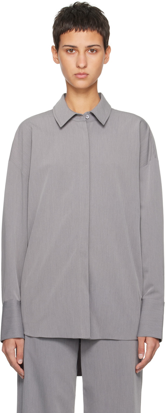 Staud Gray Colton Shirt Staud