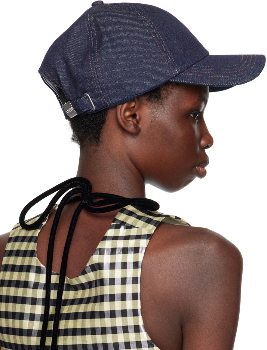 GANNI Navy Denim Cap GANNI