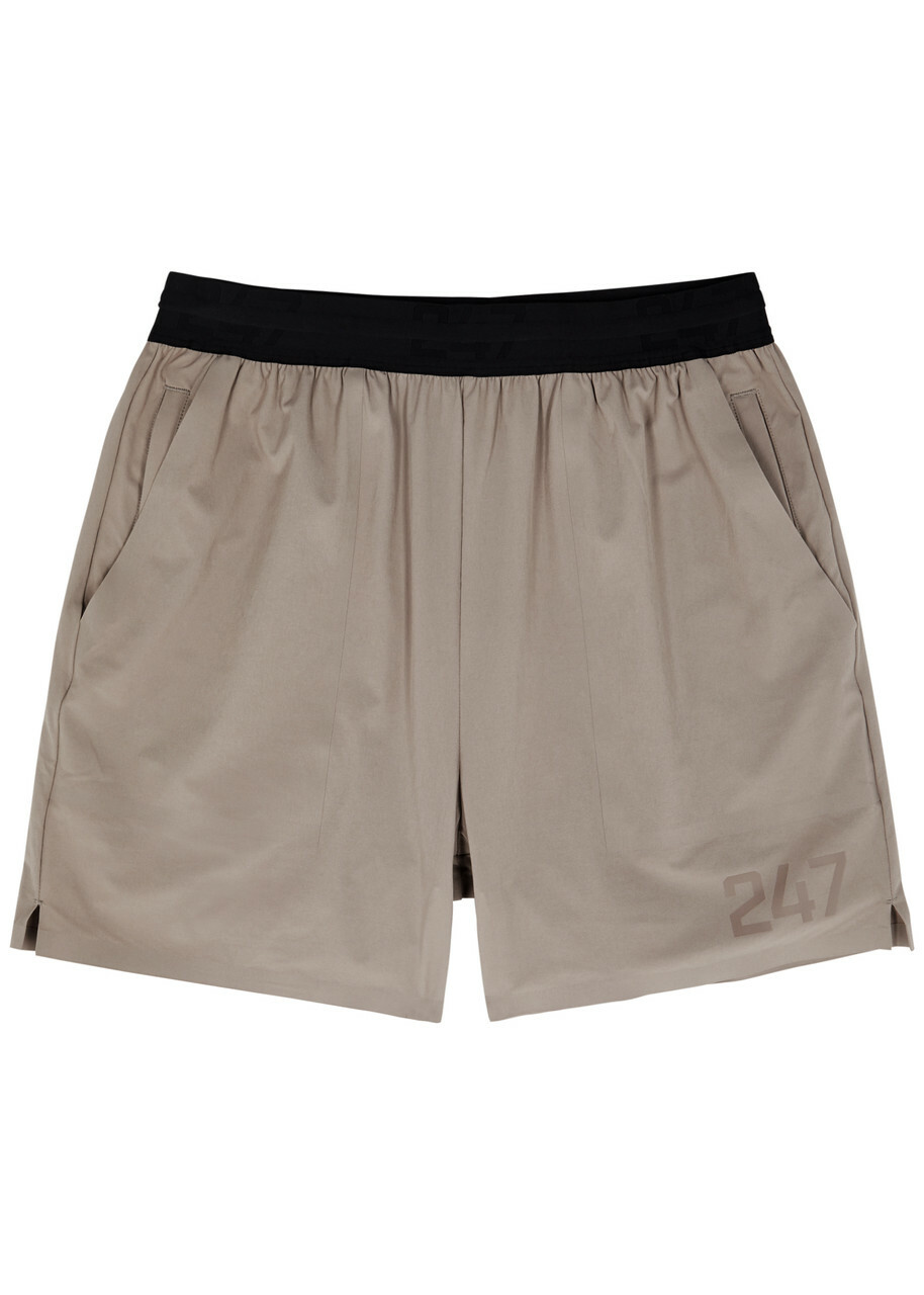 Represent 247 Printed Stretch-nylon Shorts Grey Represent