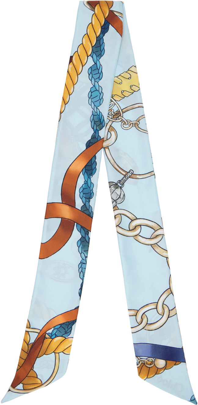 Chloé Blue Signature Bandeau Scarf Chloe