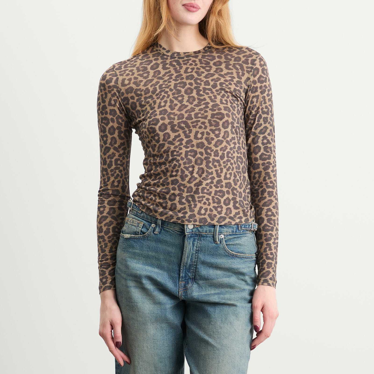 Anine Bing Women's Sylvie Long Sleeve T-Shirt in Leopard ANINE BING
