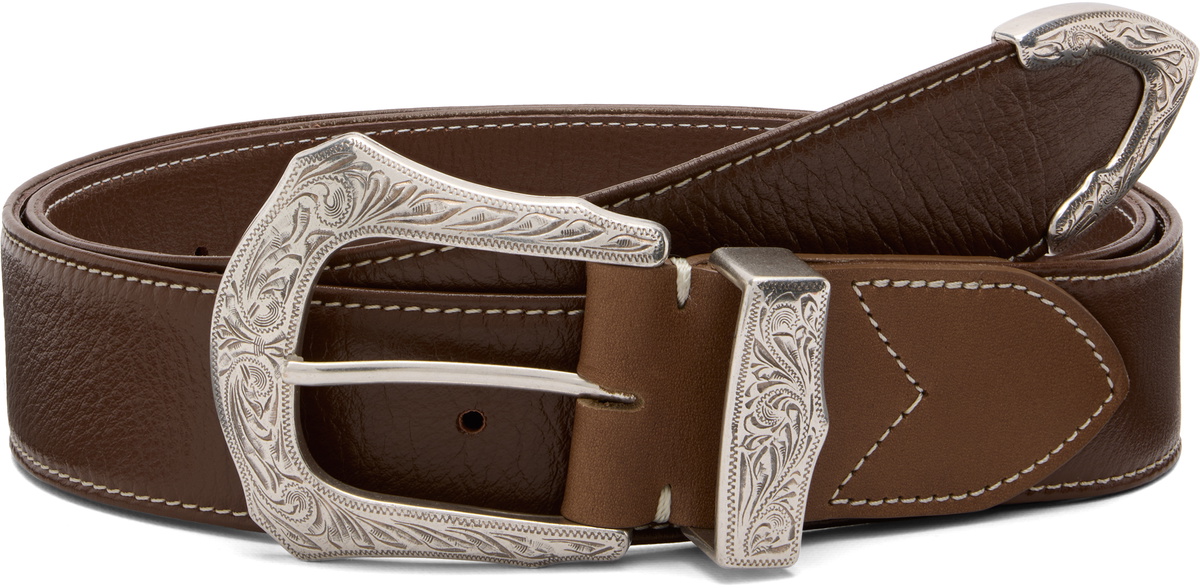Toga Pulla Brown Buckle Wide Belt Toga Pulla
