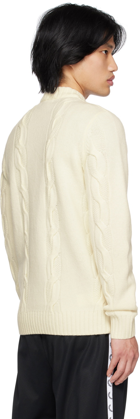 Fred Perry Off-White Cable Sweater Fred Perry