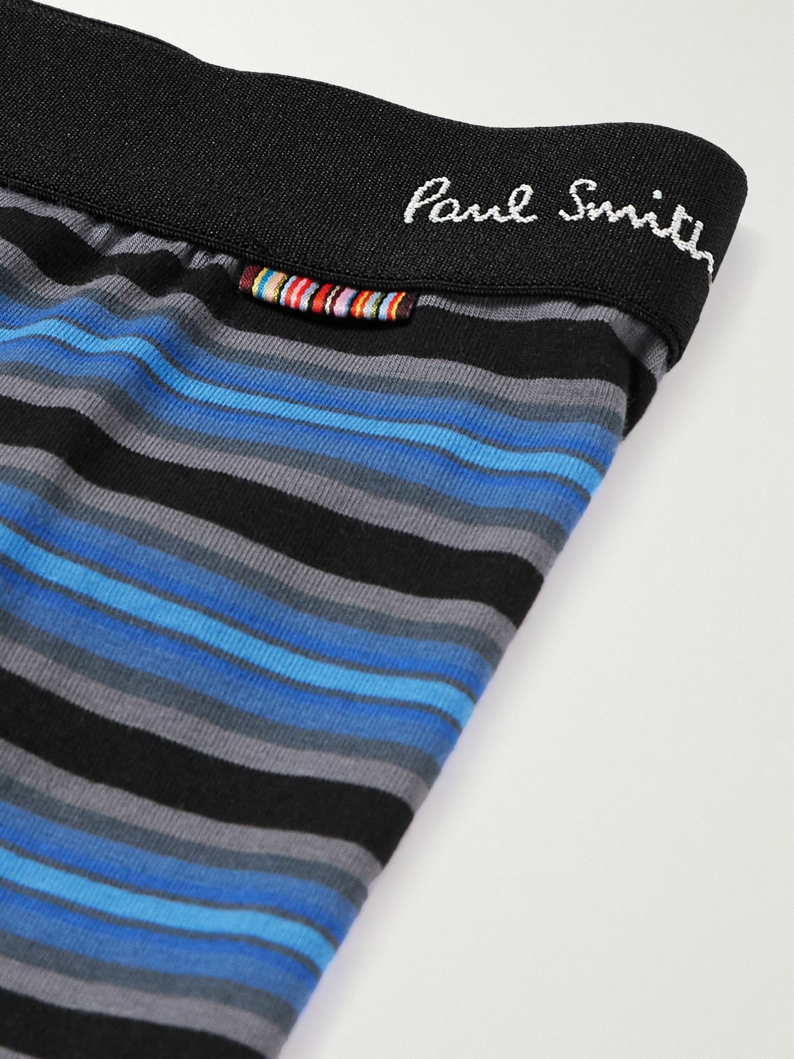 Paul Smith - Long-Length Striped Stretch-Cotton Boxer Briefs - Blue ...