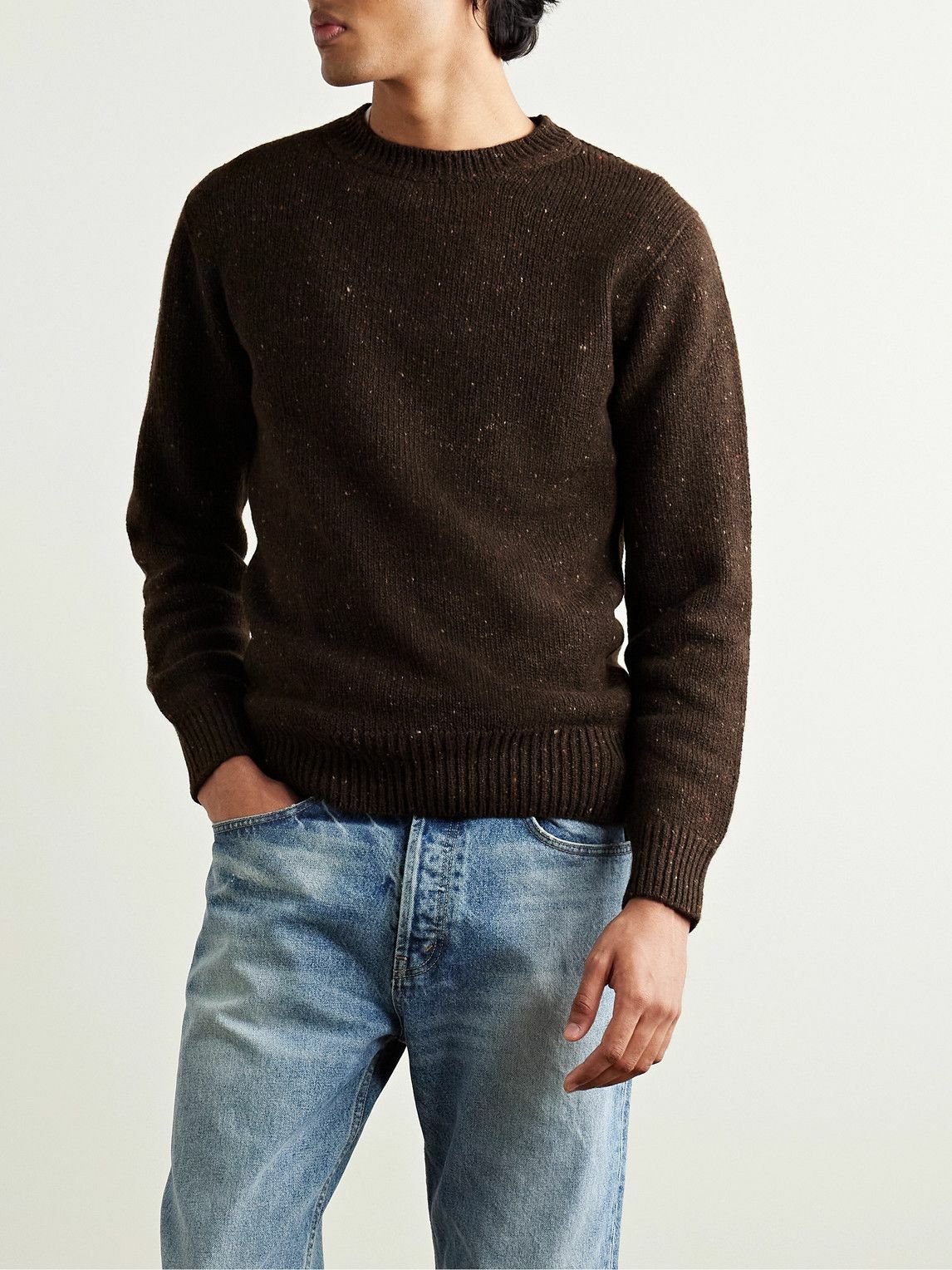 Inis Meáin - Donegal Merino Wool and Cashmere-Blend Sweater - Brown ...