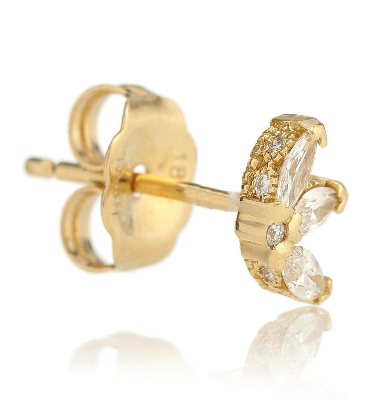 Maria Tash Lotus 18kt yellow gold single earring with diamonds Maria Tash