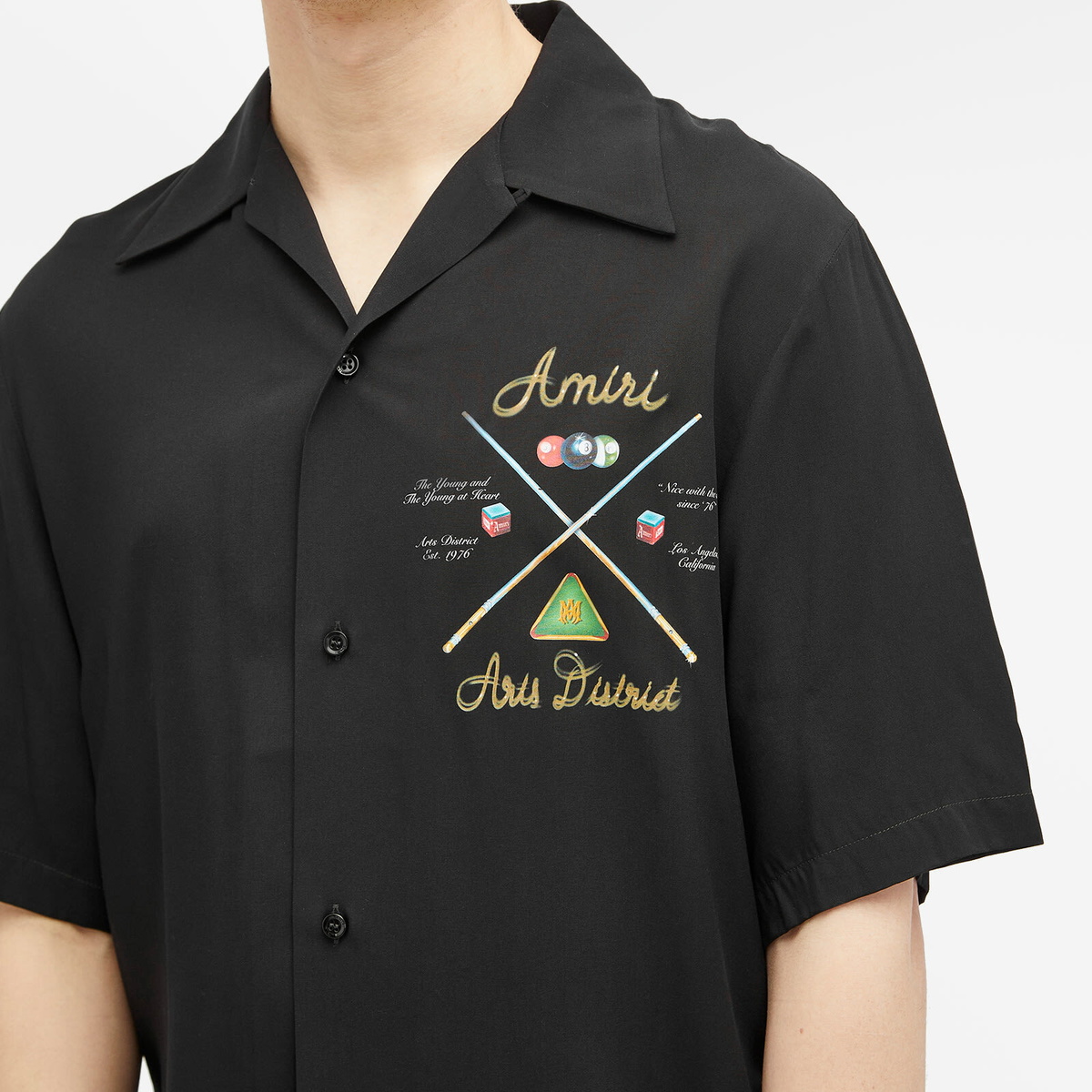 AMIRI Men's Pool Cue Bowling Shirt in Black Amiri