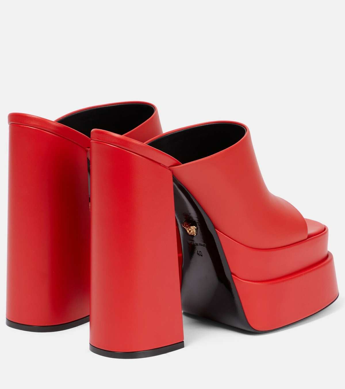Versace Leather platform mules Versace